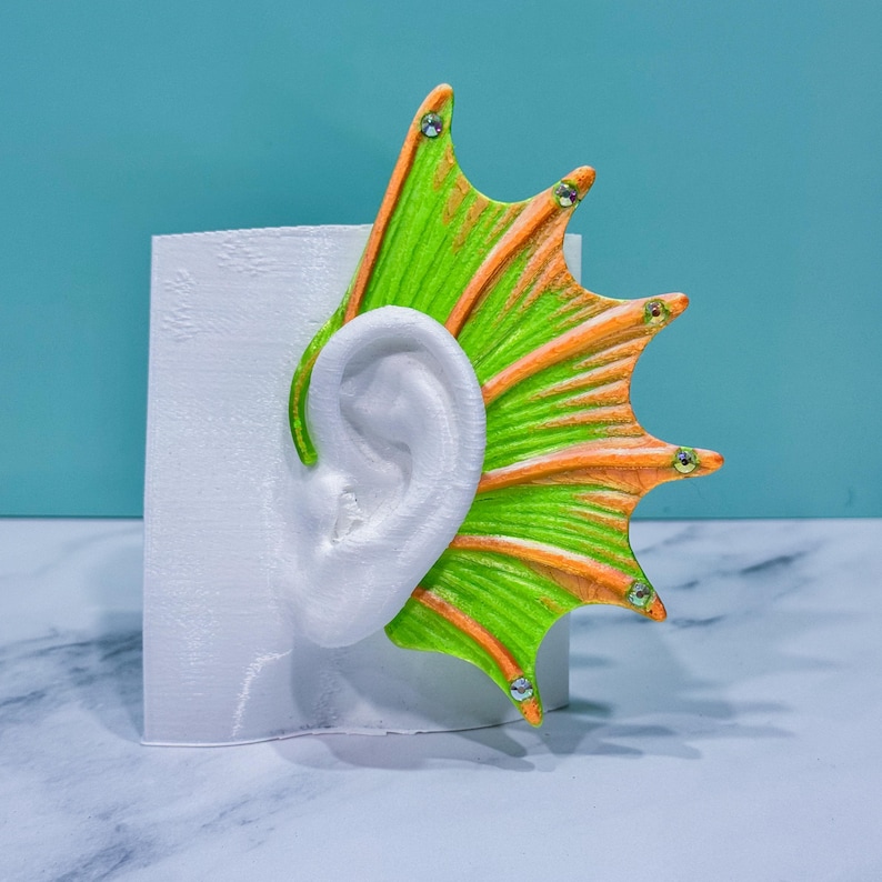 Mermaid Ear Cuffs: Crystal Fin,fantasy Jewelry (set of 2), No Piercing ...