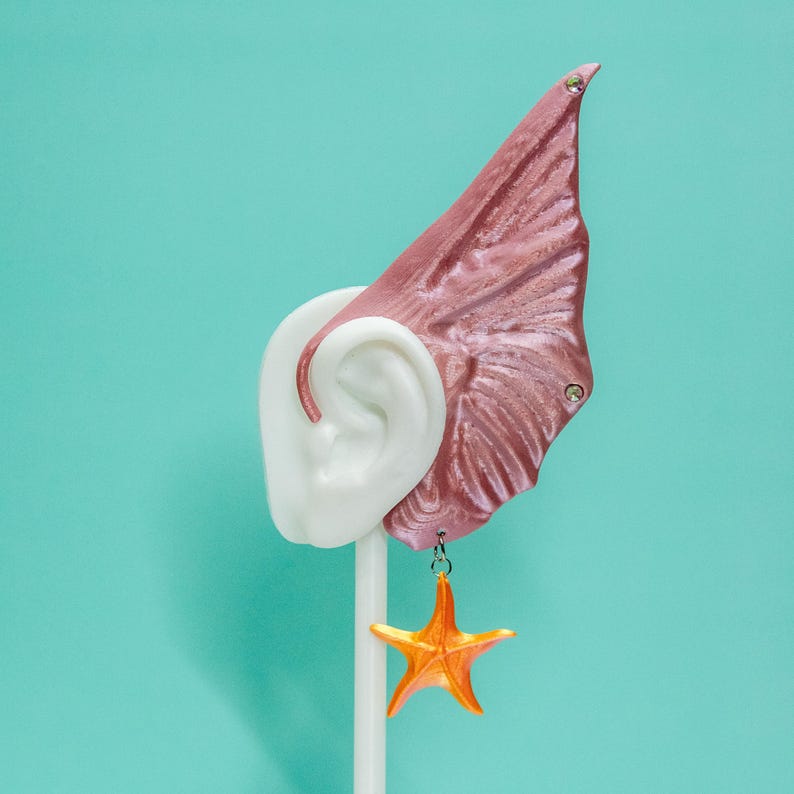 Sea Sprite Mermaid Ear Cuffs (set of 2) – Statement Fin With Starfish ...