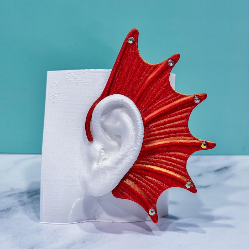 Mermaid Ear Cuffs: Crystal Fin,fantasy Jewelry (set of 2), No Piercing ...