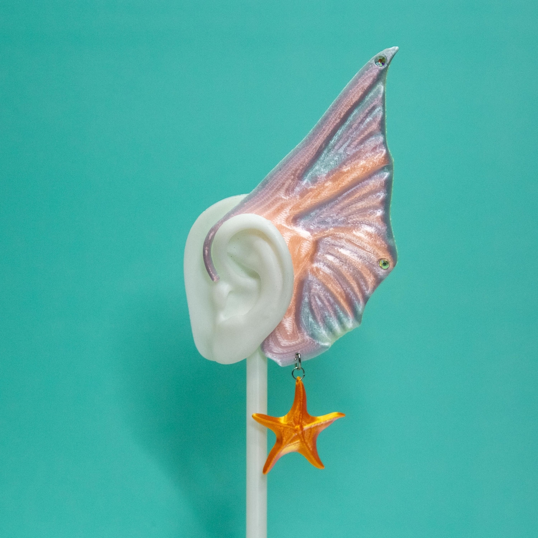 Mermaid Ear Cuffs: Starfish Charm, No Piercing Fantasy Jewelry - Etsy