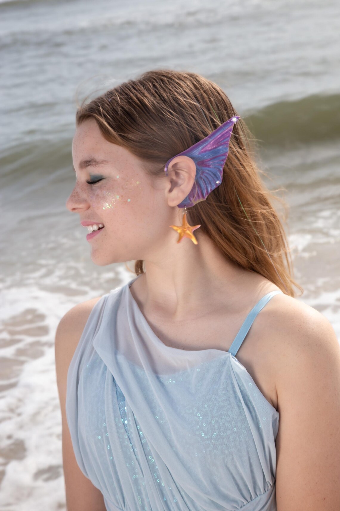 Sea Sprite Mermaid Ear Cuffs (set of 2) – Statement Fin With Starfish ...
