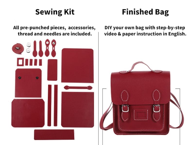 DIY Backpack Purse Bag Satchel Sewing Making Kit Pattern Wallet PU ...