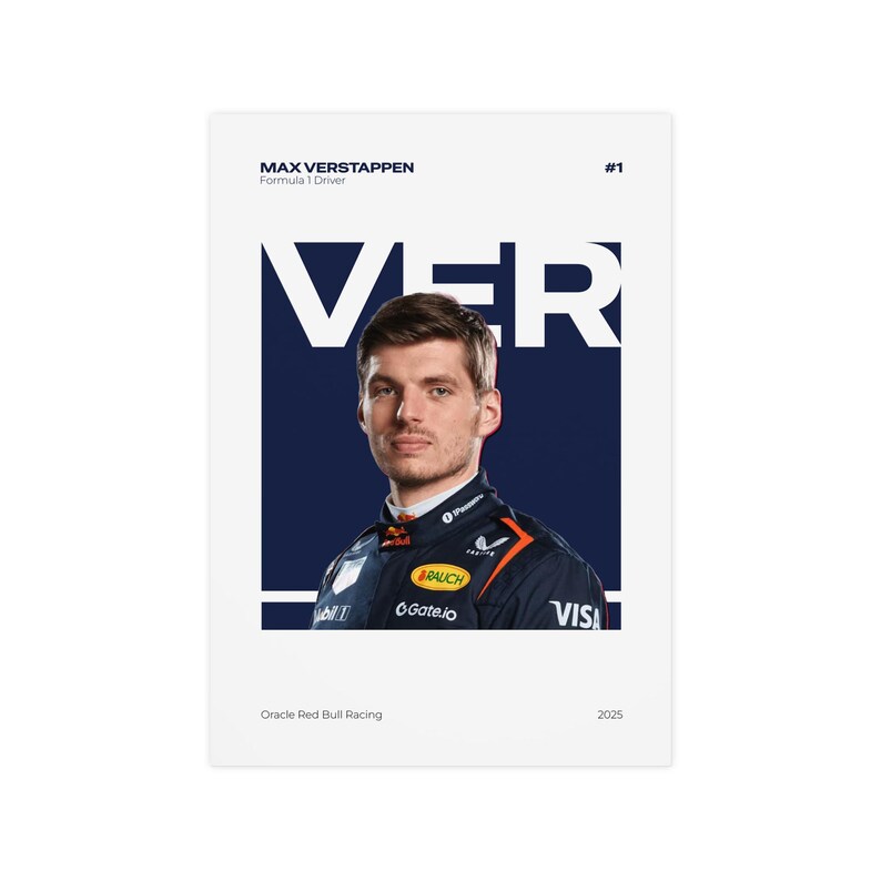 Max Verstappen Poster, Formula One Poster, F1 Racing Poster ...
