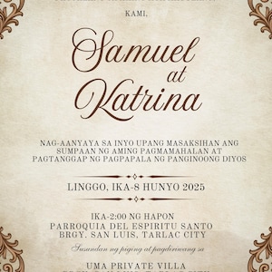 DIY Filipiniana Tagalog Wedding Invitation Template, DIY Filipino ...