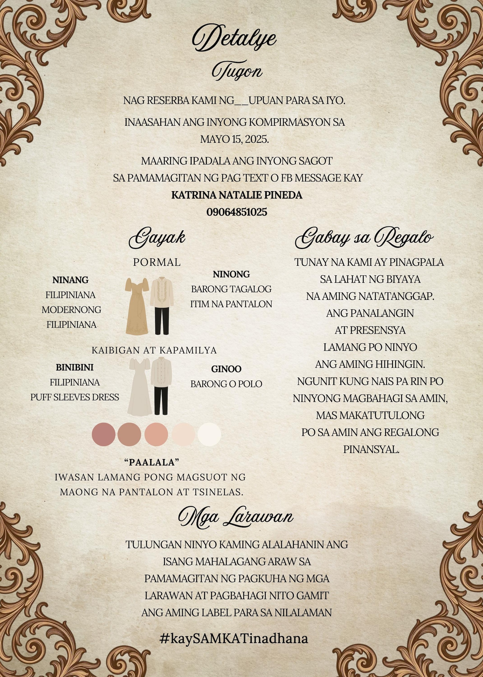 DIY Filipiniana Tagalog Wedding Invitation Template, DIY Filipino ...