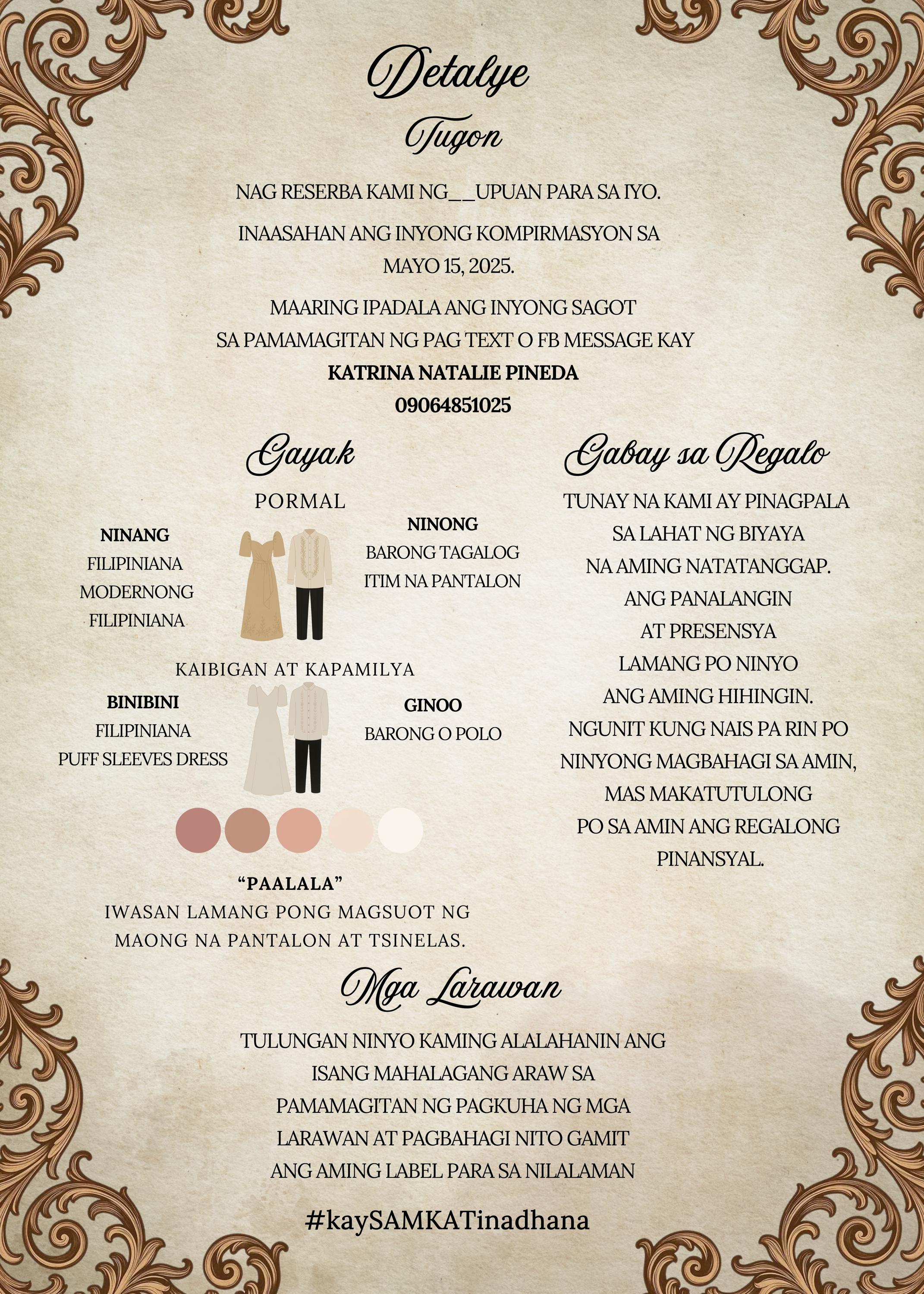 DIY Filipiniana Tagalog Wedding Invitation Template, DIY Filipino ...