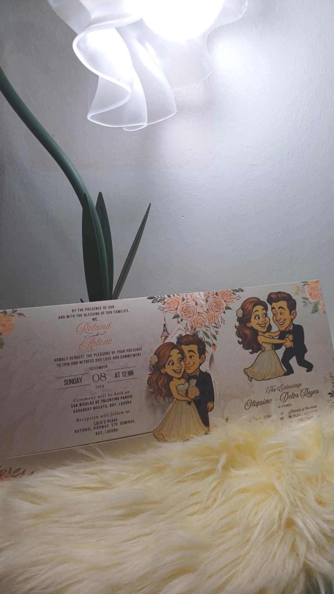 DIY Sliding Wedding Invitation Groom Pulling Bride With You Tube ...