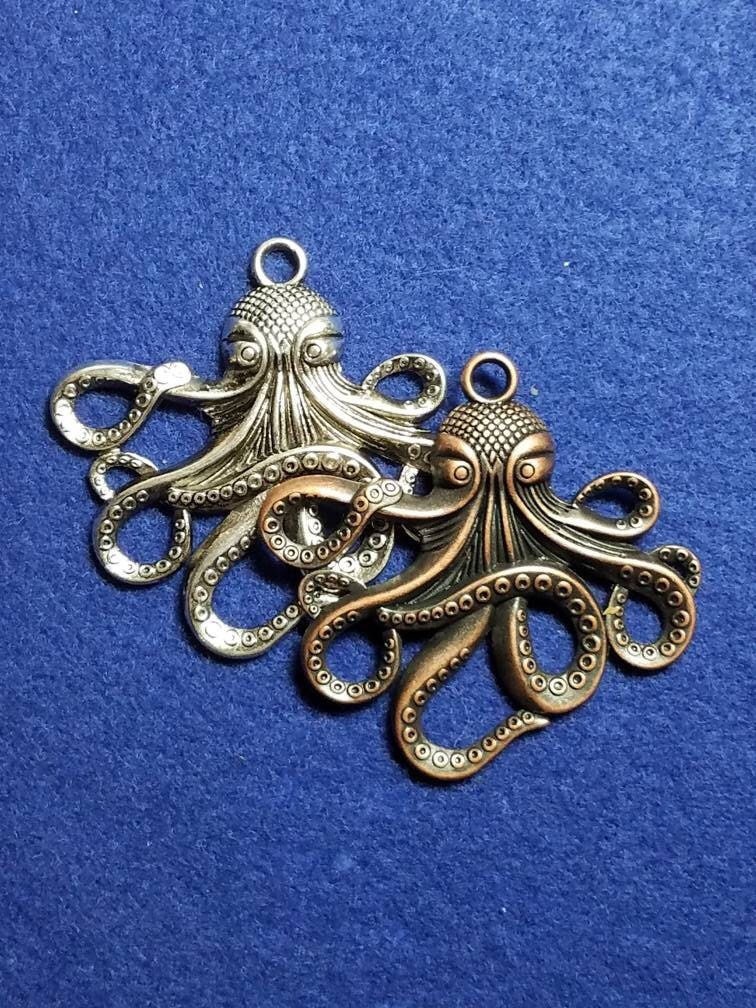 Octopus Pendant, Large Octopus Pendant, Zinc Alloy Pendant, Copper or ...