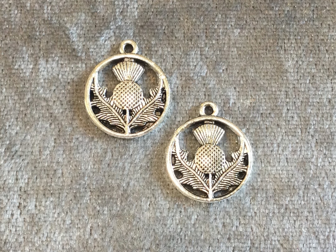 10 or 20 Pk Thistle Charms/pendants, Protective Flower Charm, Bloom ...
