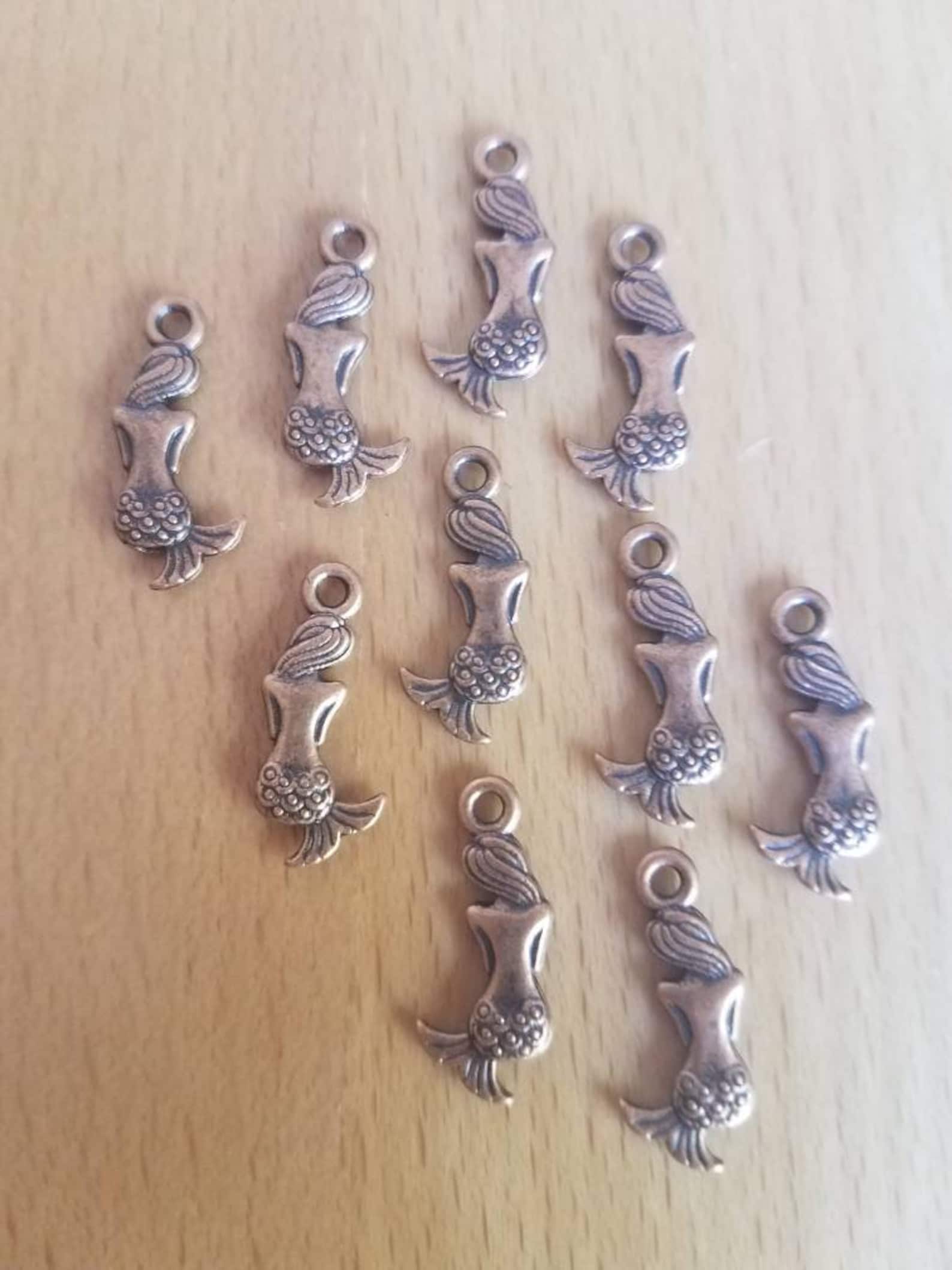 20 Pk Small Mermaid Charms, Mermaid Pendant, Siren, Myth, Fantasy, Sea ...