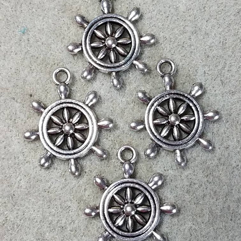 Ship Wheel Charm - Etsy