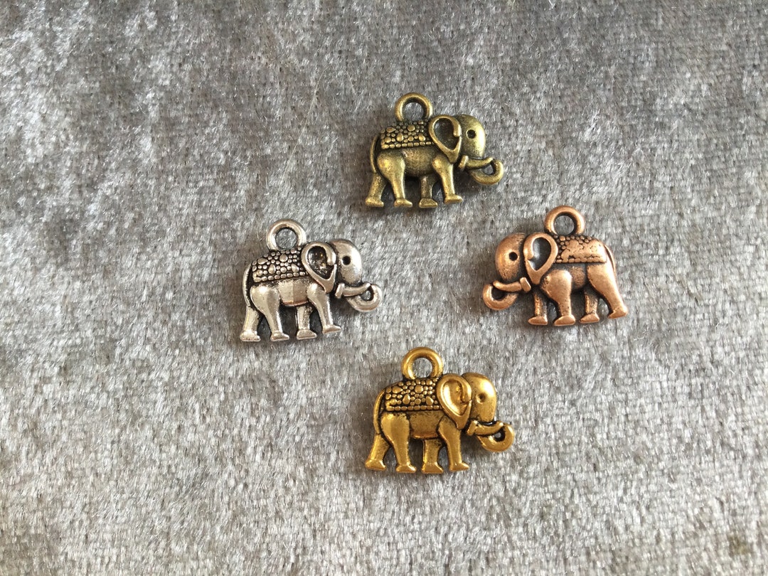 10 or 20 Pk Tiny Elephant Charms/pendants, Pachyderm, Small Charms ...