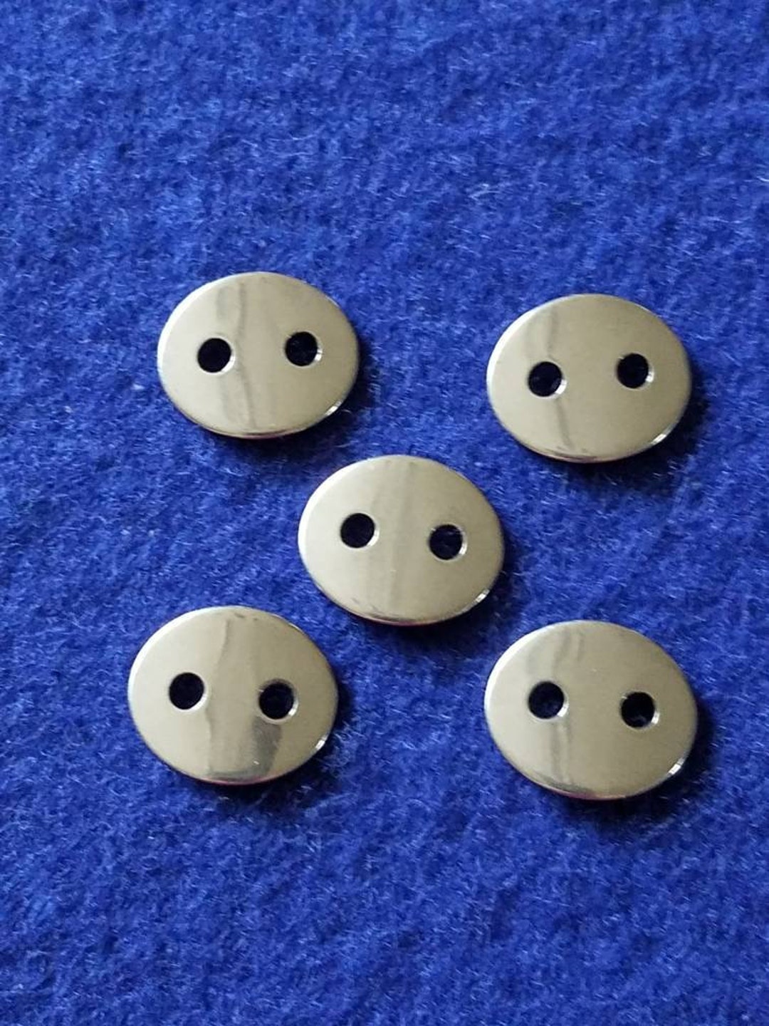 Set of 10, Stainless Steel Buttons, Two Hole Buttons, Non Tarnish ...