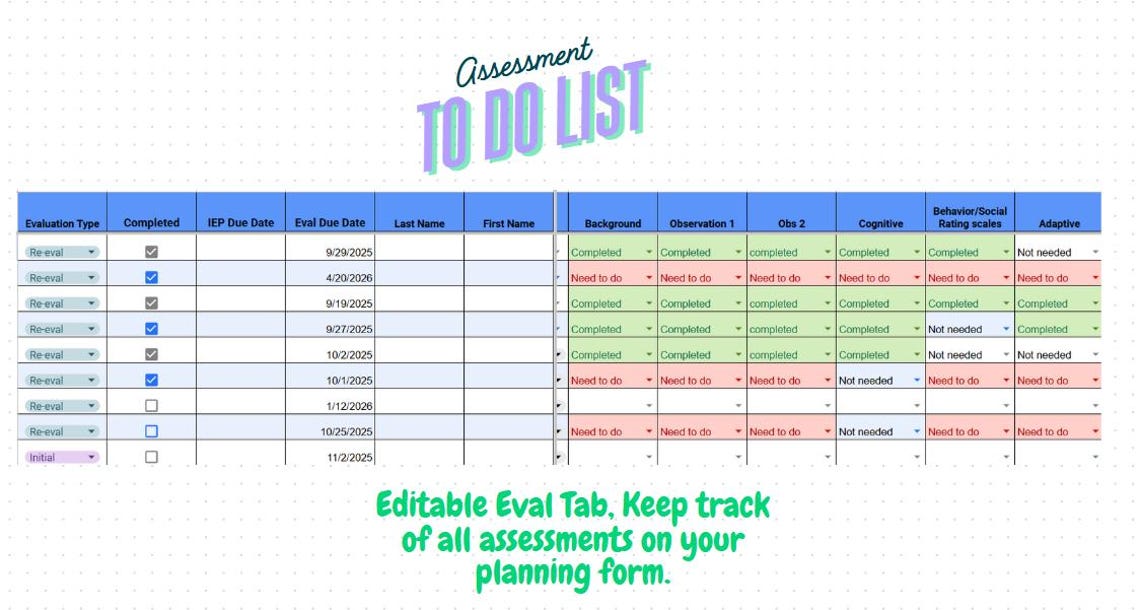 School Psychologist's Ultimate Evaluation Caseload Tracker - Etsy
