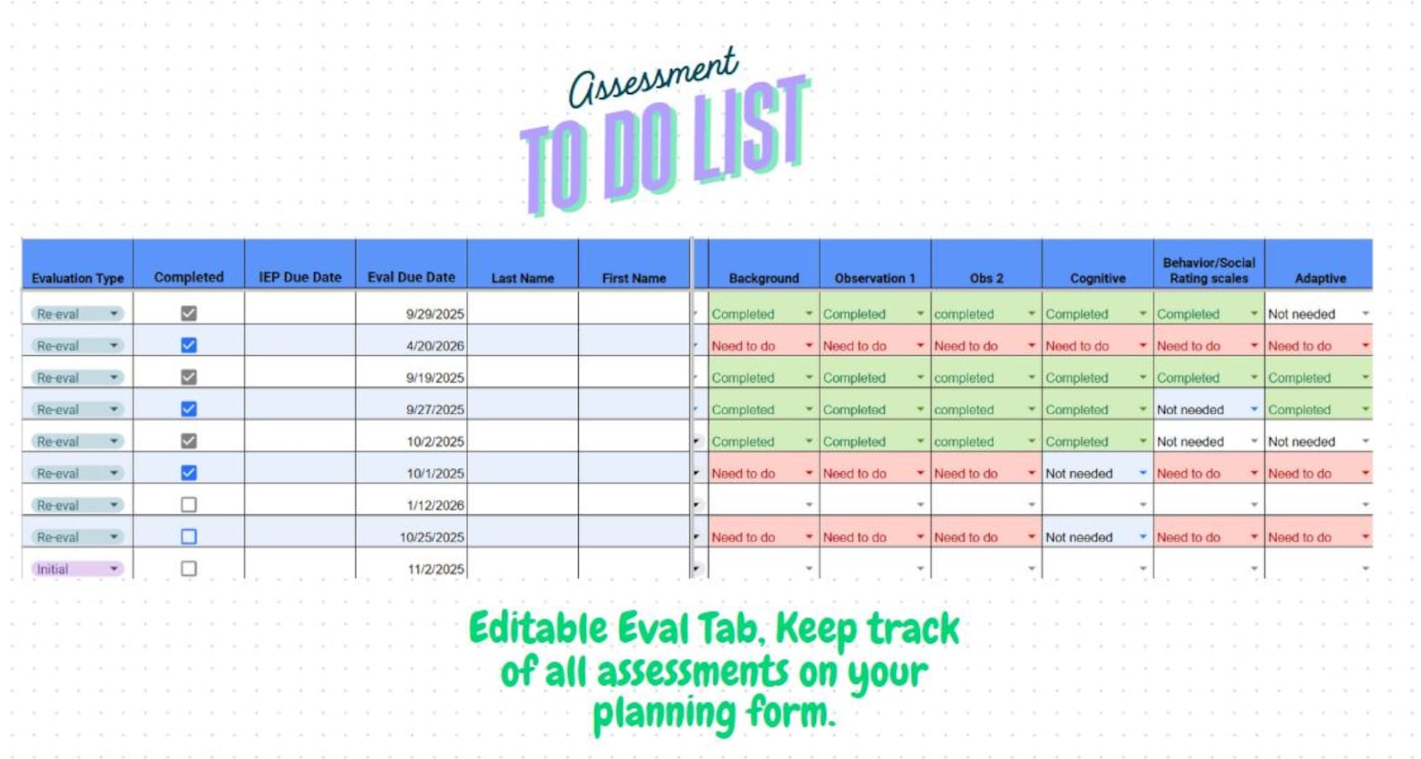 School Psychologist's Ultimate Evaluation Caseload Tracker - Etsy