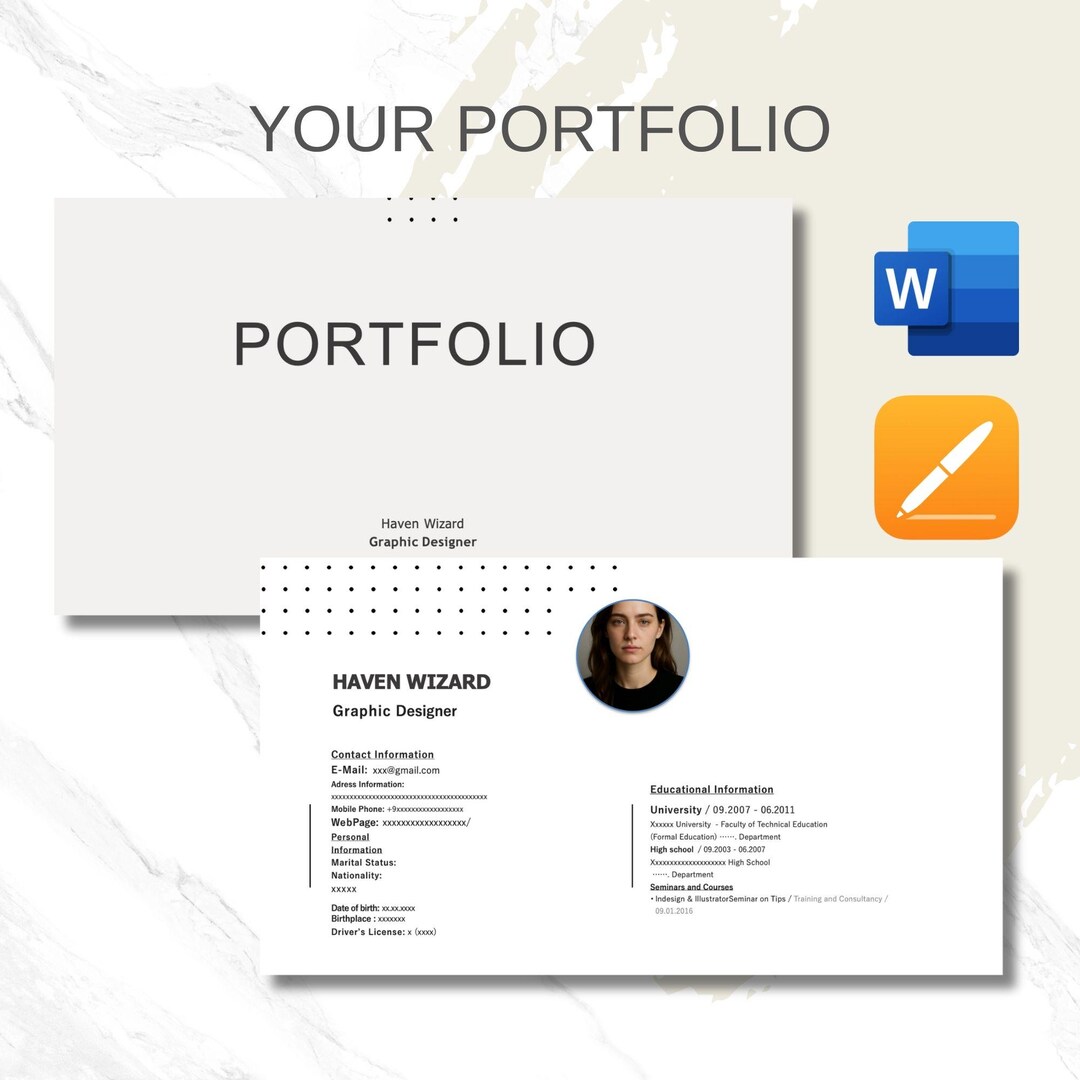 Modern Digital Portfolio Template, Professional Portfolio Layout ...