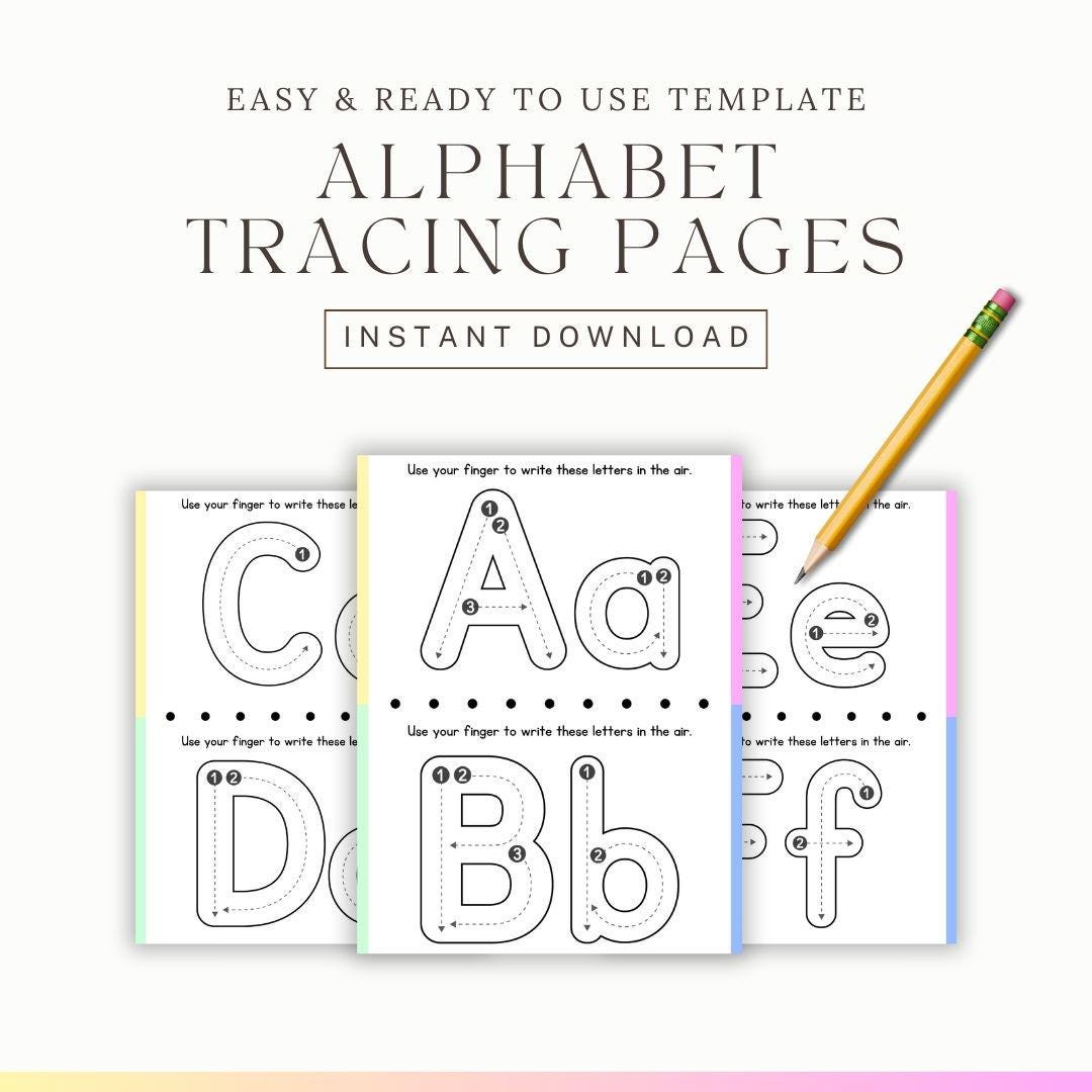 Alphabet Tracing Worksheets for Kids | Upper & Lowercase Letters | ABC ...