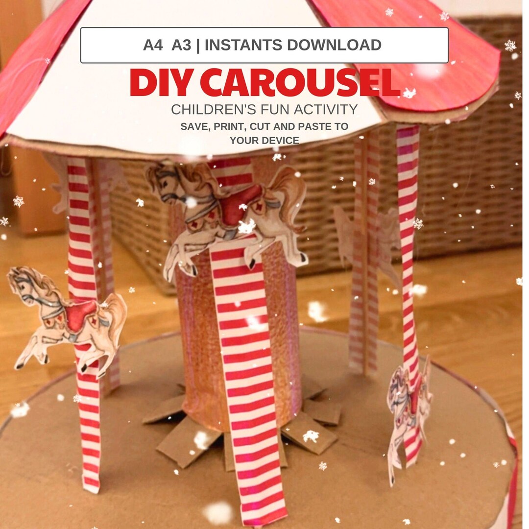 DIY Christmas Carousel Kit | Printable Holiday Craft (A3 & A4) - Etsy
