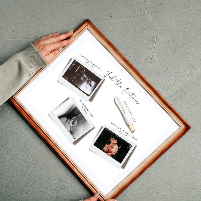 Pregnancy Keepsake Frame | Baby’s First Photo Ultrasound & Test Display ...