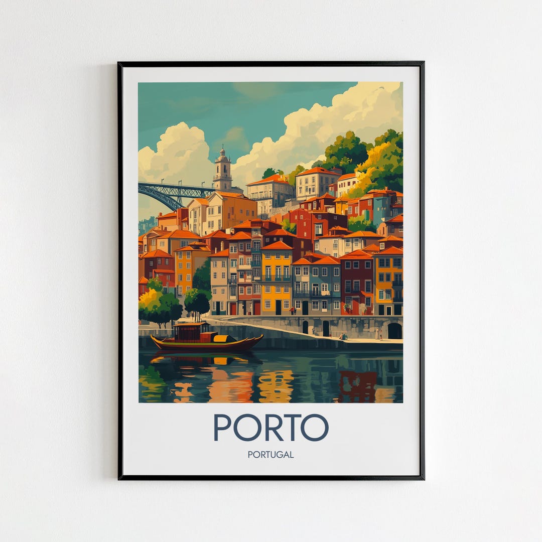 Porto Poster, Travel Poster, Porto Print, Porto Illustration, Porto ...