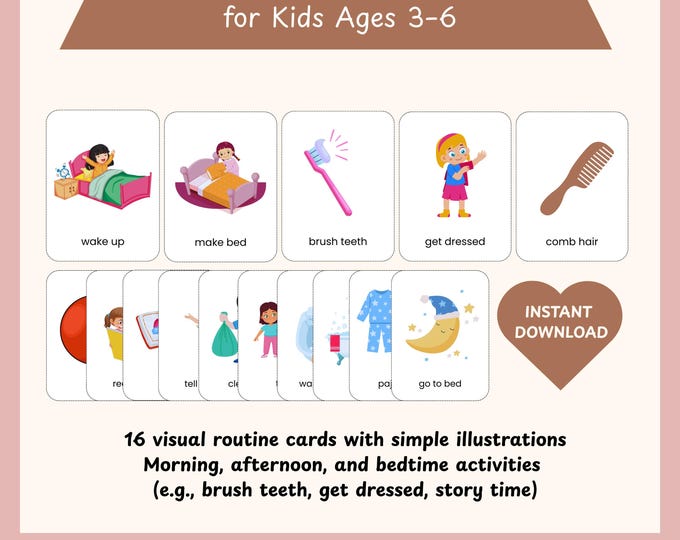 Preschool Routine Cards: Visual Schedule, Montessori Homeschool (PDF ...
