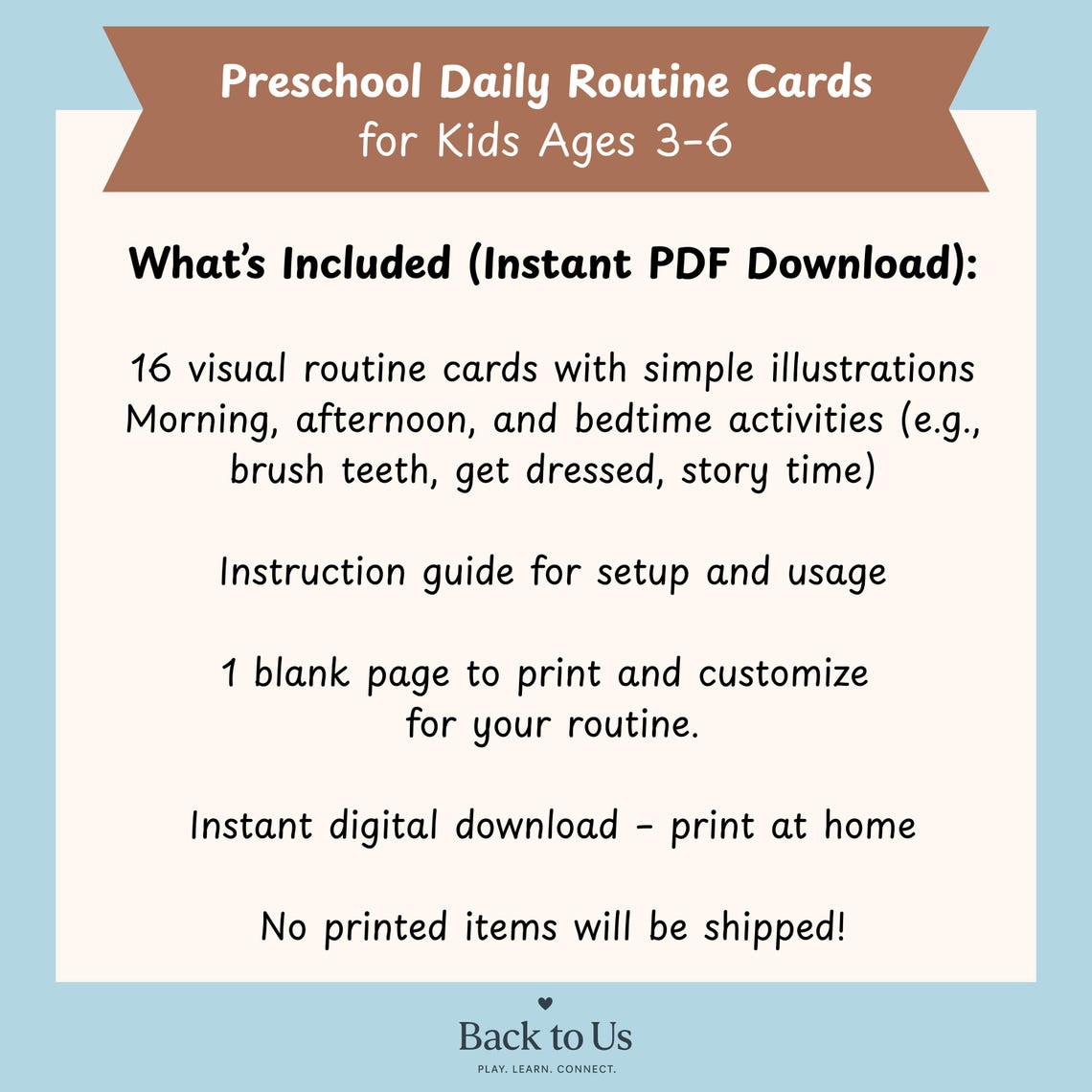 Preschool Daily Routine Cards Printable | Visual Schedule for Toddlers ...