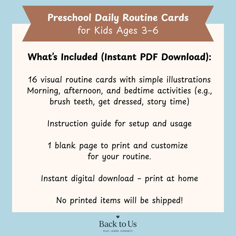 Preschool Daily Routine Cards Printable | Visual Schedule for Toddlers ...