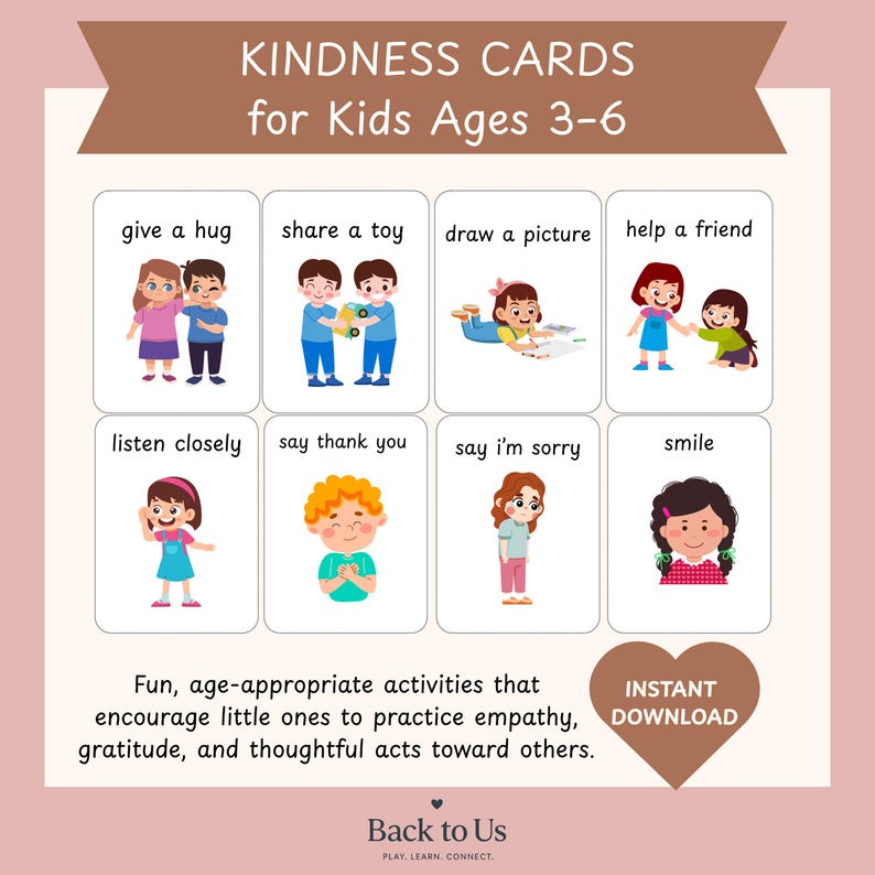 Kindness Cards for Preschoolers: Empathy & Gratitude Activities (PDF ...
