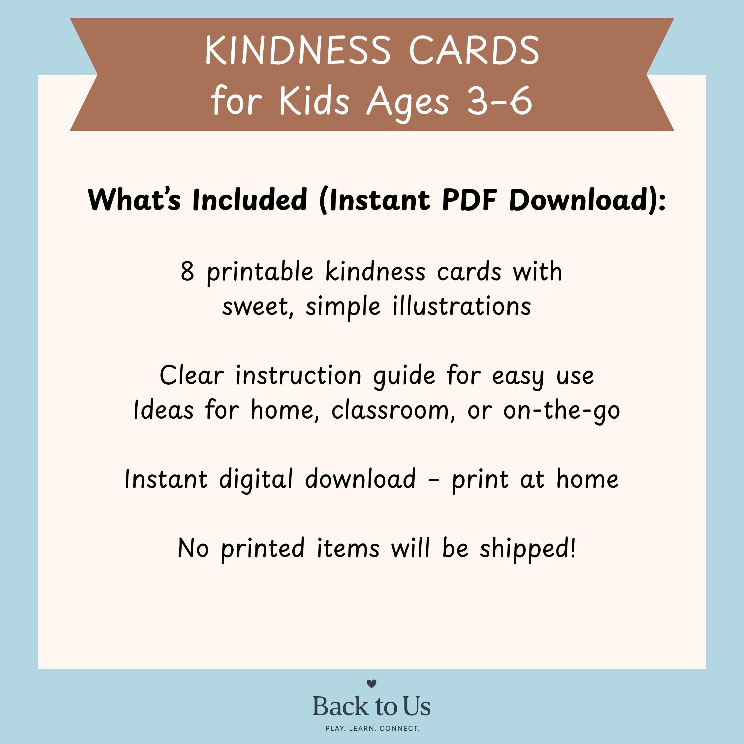 Kindness Cards for Preschoolers: Empathy & Gratitude Activities (PDF ...