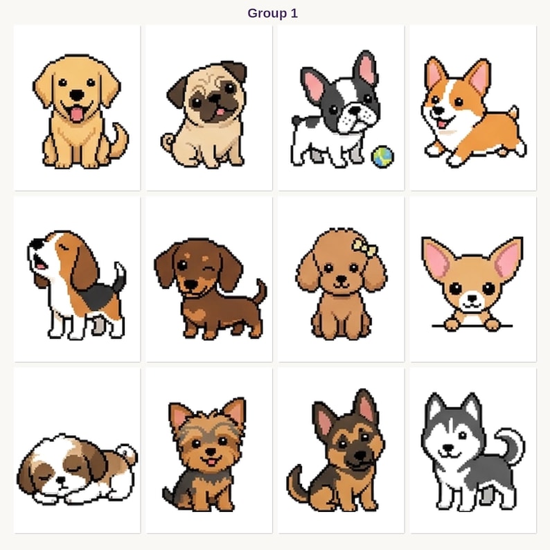 Dog Puppy Perler Bead Patterns, 48 Designs (PDF Digital Download) - Etsy