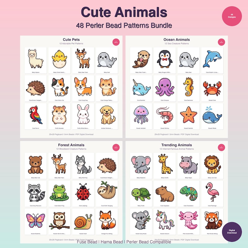 Pony Bead Animal Patterns - Etsy