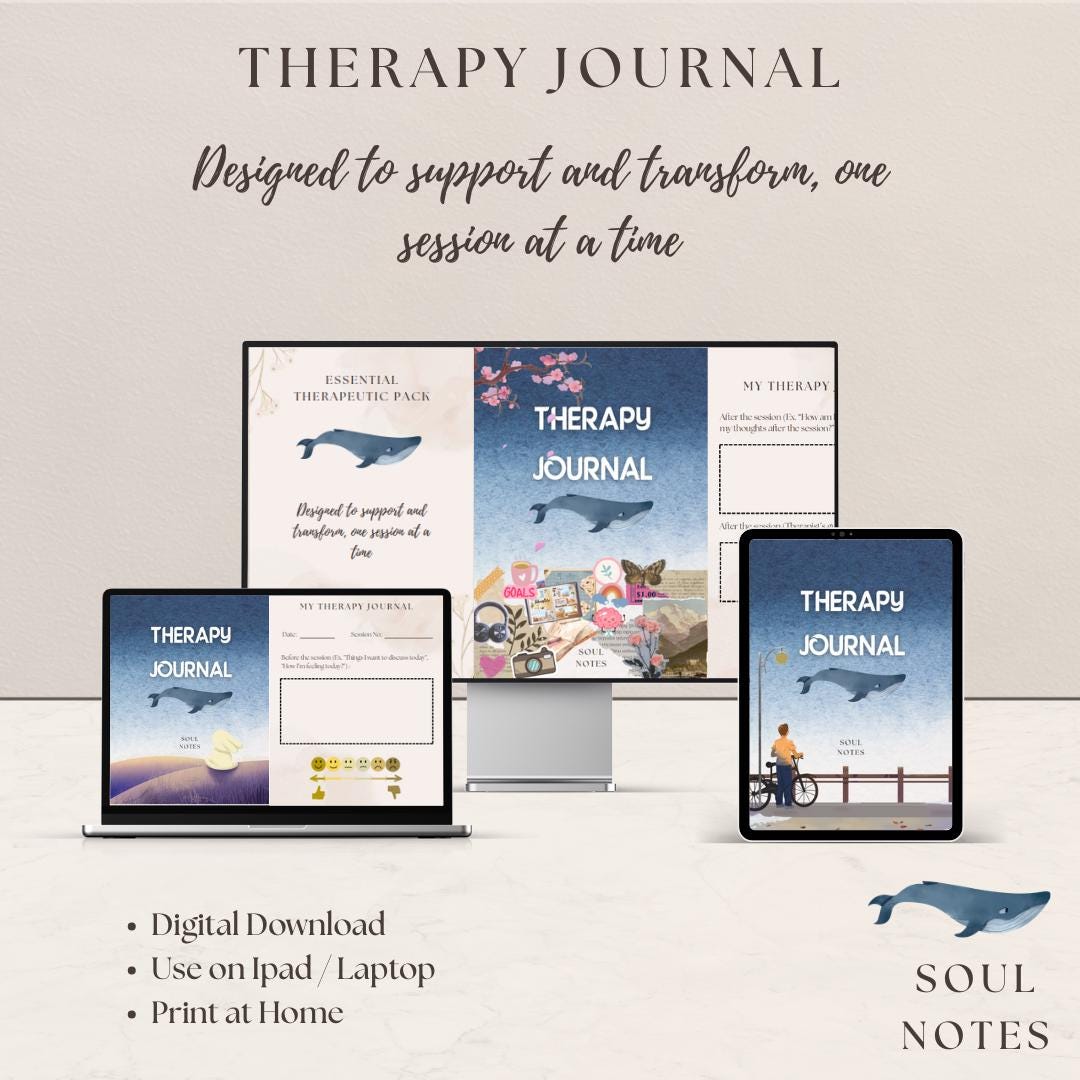 Therapy Session Journal – 4 Cover Designs | Printable & Digital PDF - Etsy