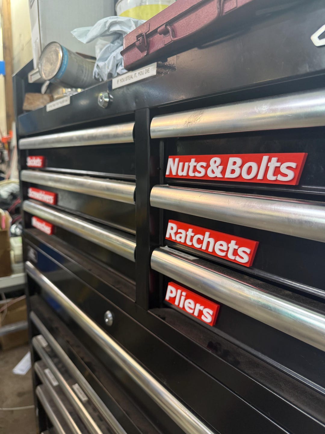 Custom 3D Printed Toolbox Labels (set of 10) - Magnetic Tool Drawer ...