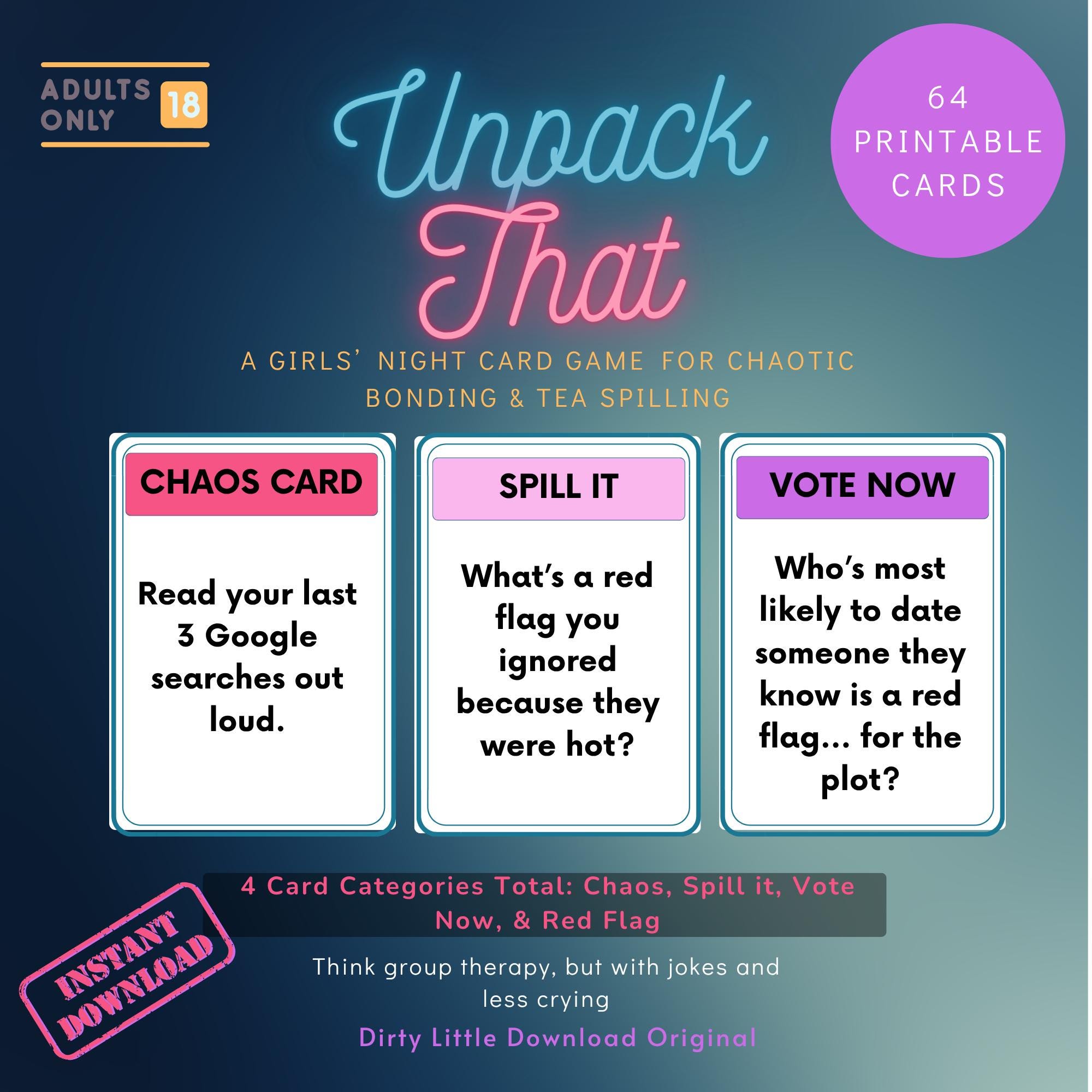 Unpack That – Girls Night Card Game | Bachelorette Party | Drinking ...