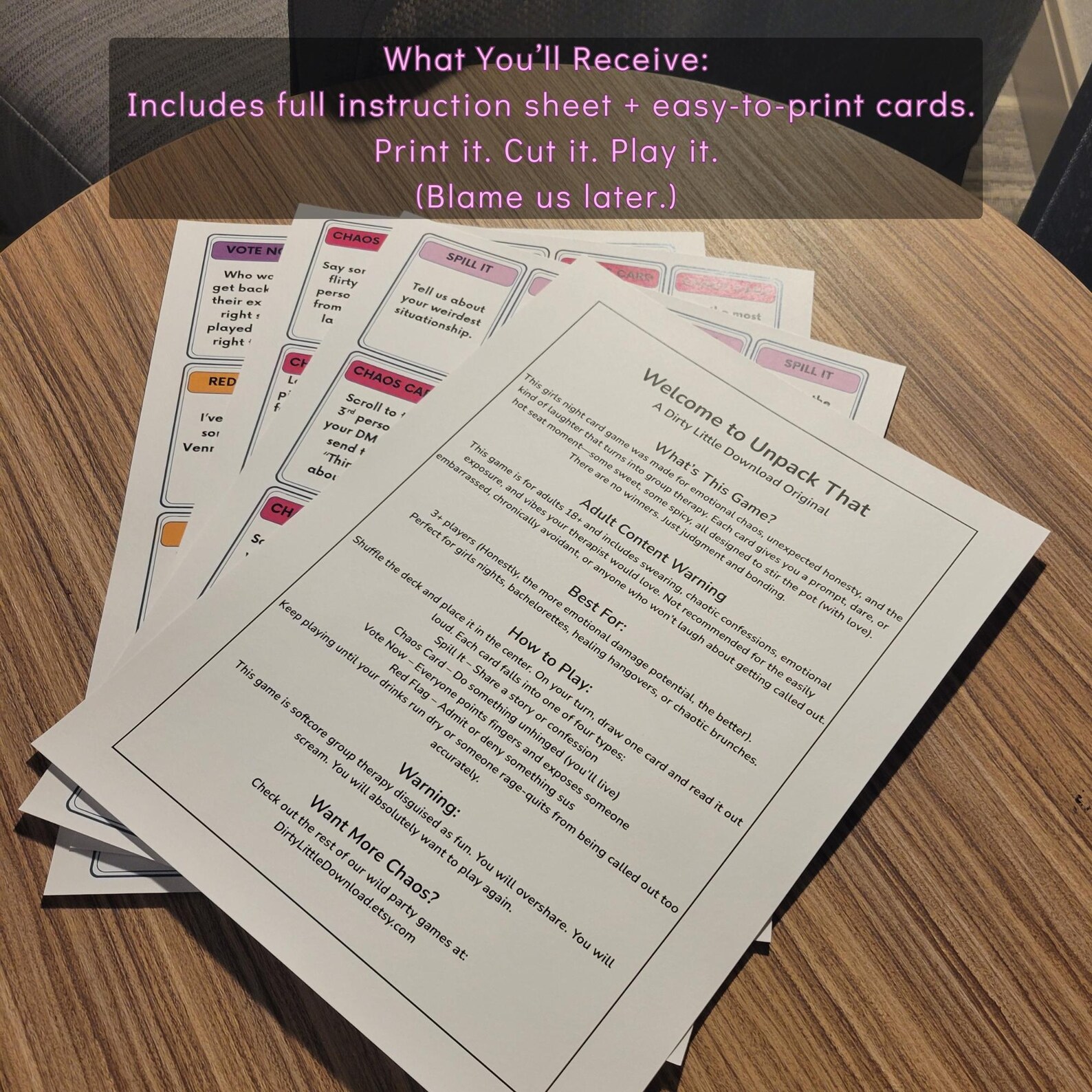 Unpack That – Girls Night Card Game | Bachelorette Party | Drinking ...