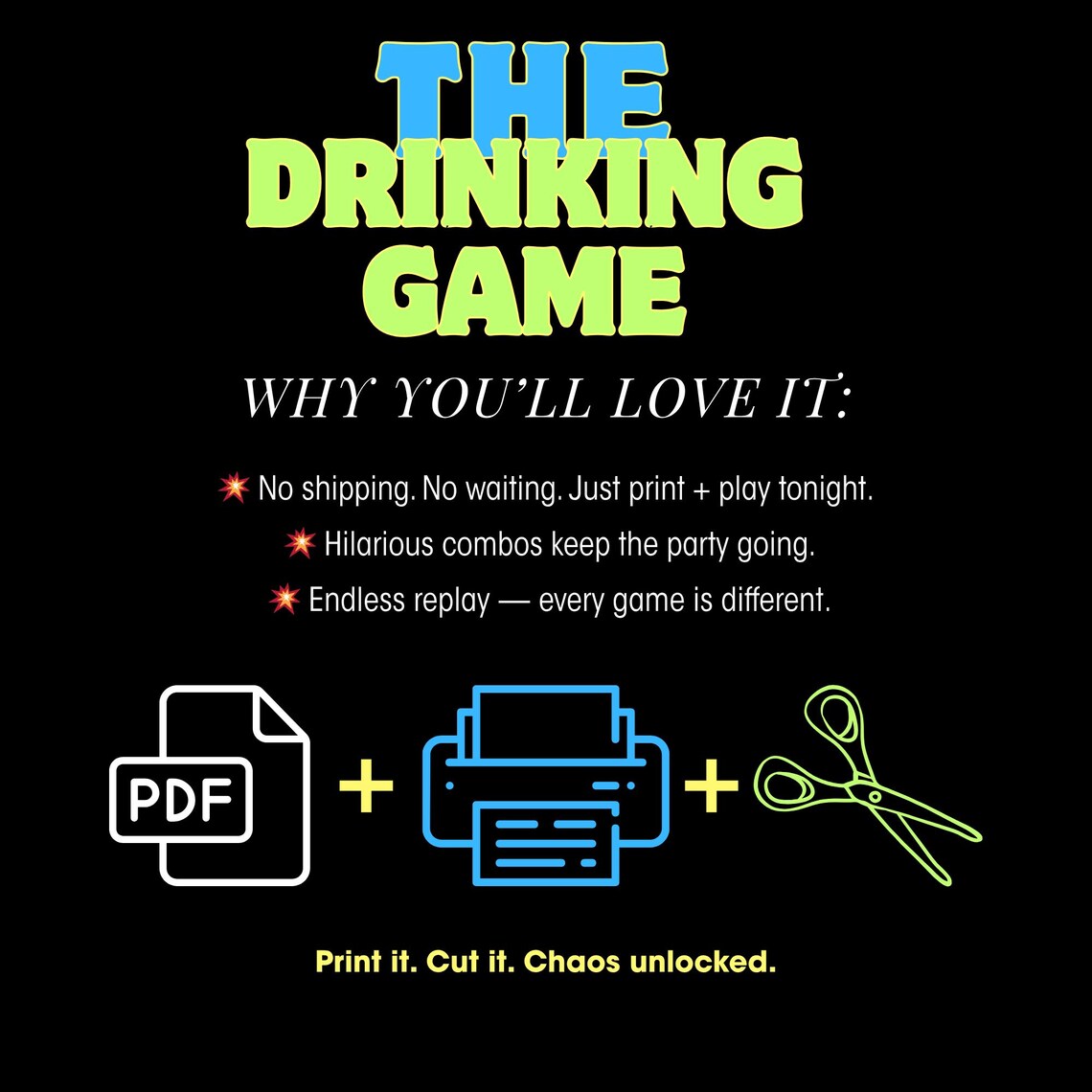 The Drinking Game - Printable Party Game for Adults | Instant Download ...
