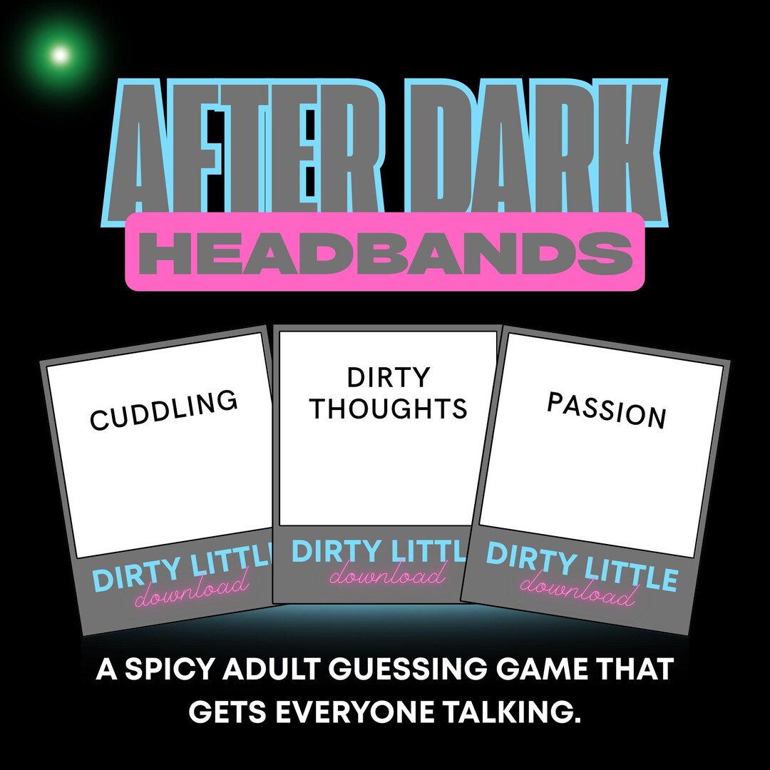 After Dark Headbands: GREEN • Adult Party Game • Printable Guessing ...