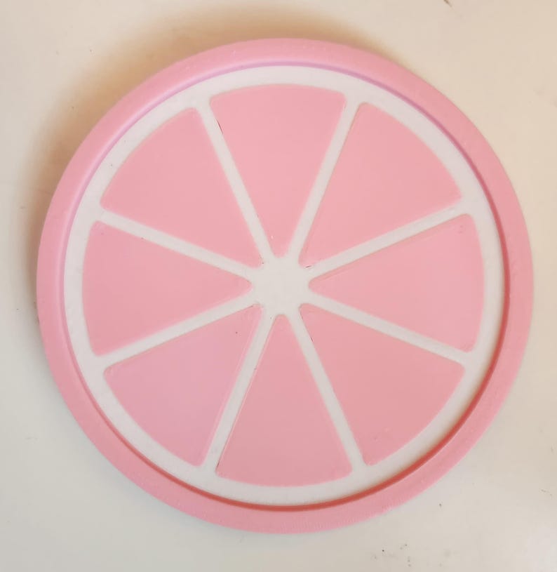 3D Printable Citrus Coaster Set: Lemon, Lime, Orange, Grapefruit (STL ...