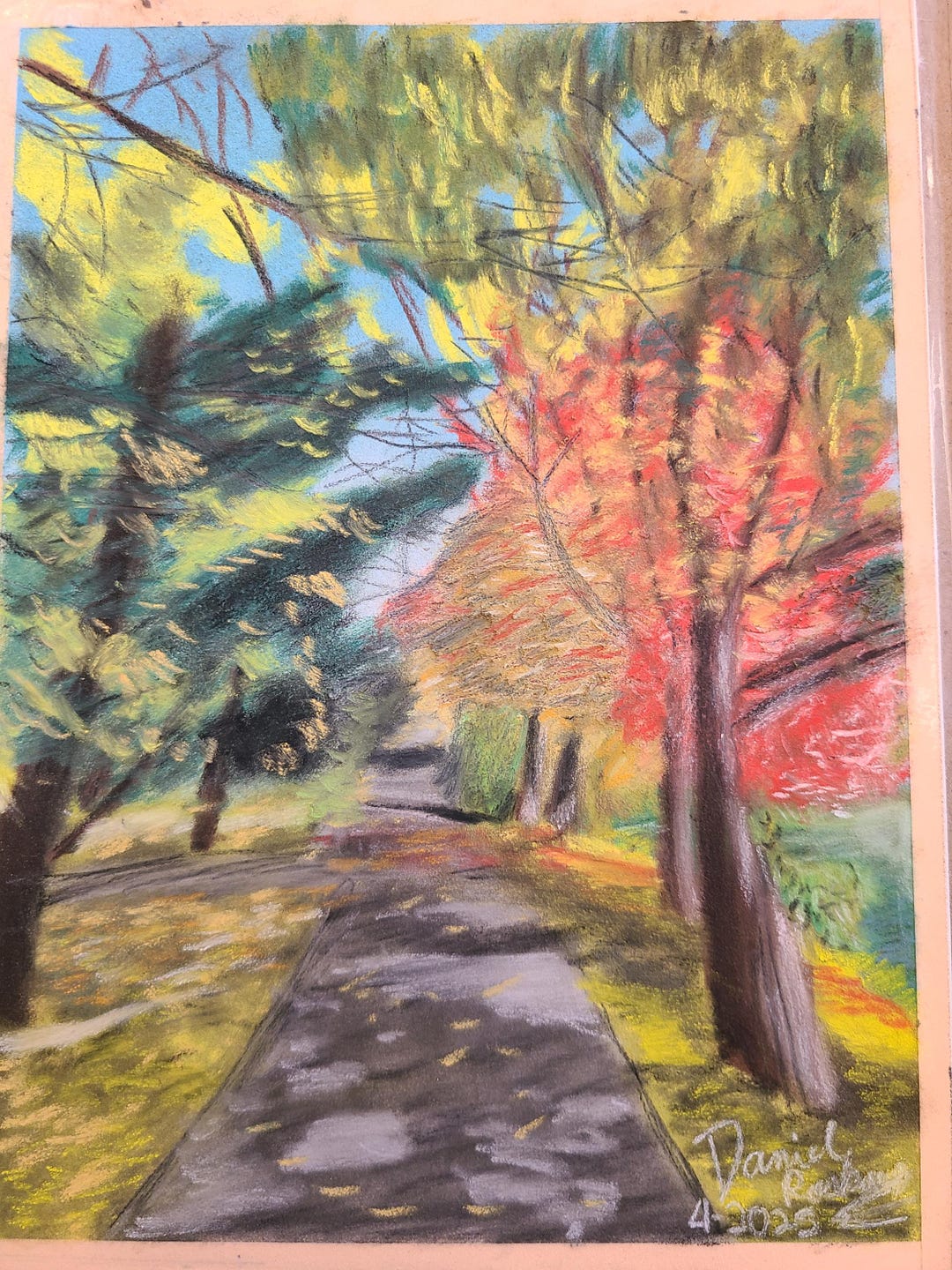 Original Pastel Art - Park Walk - Etsy