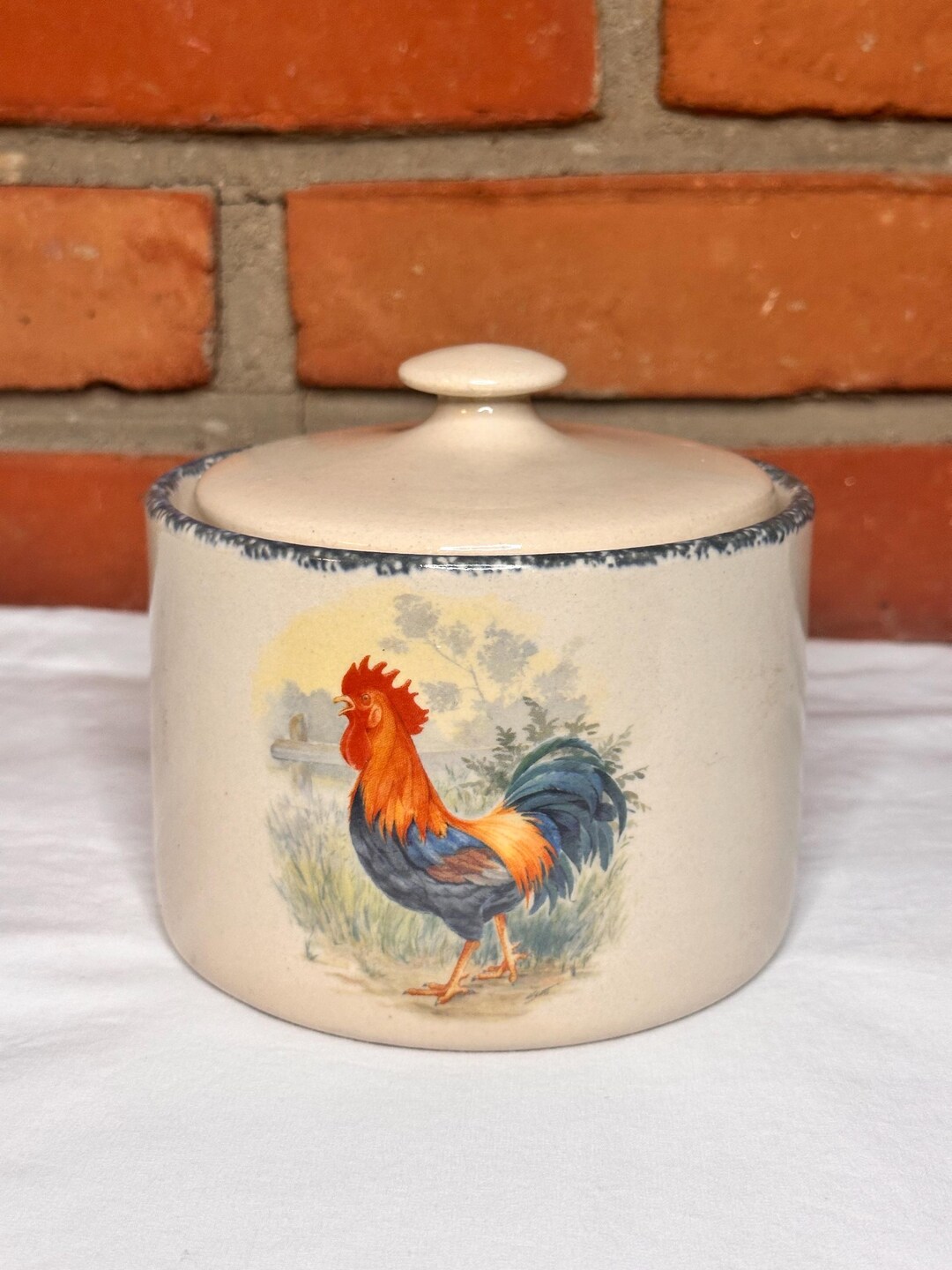 Vintage Home and Garden Party Rooster Crock - Etsy