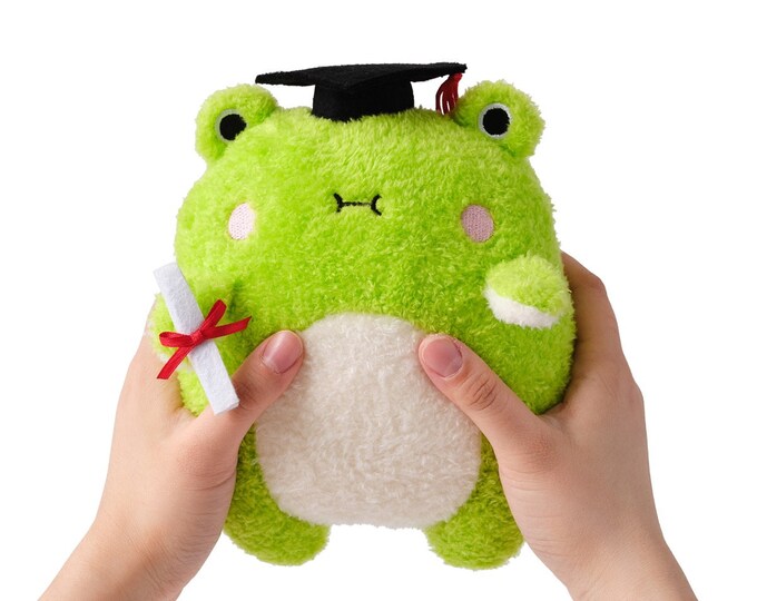 Graduation Frog Plush Toy, Cute Green Frog Plush - Graduation Gift ...