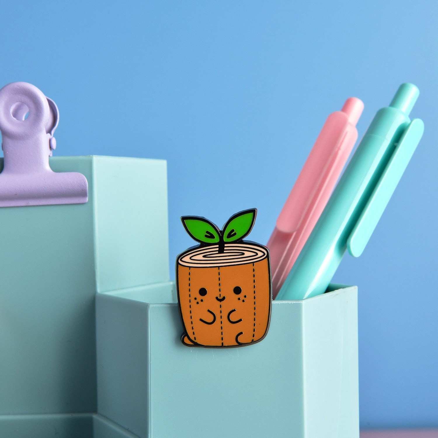 Tree Stump Hard Enamel Pin Cute Nature Pin - Etsy