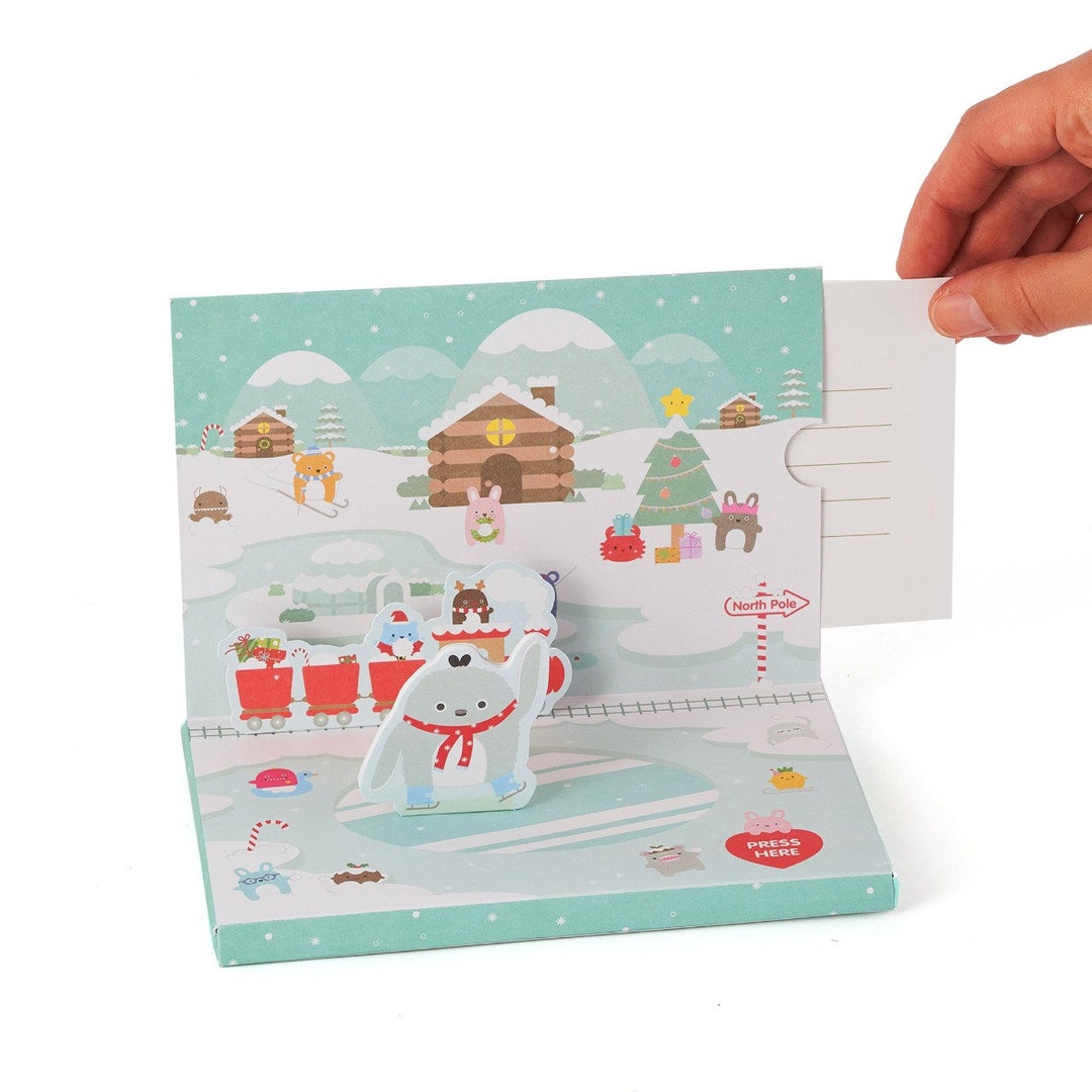 Music Christmas Card, Cute Character Card, Music Box Xmas Card - Etsy