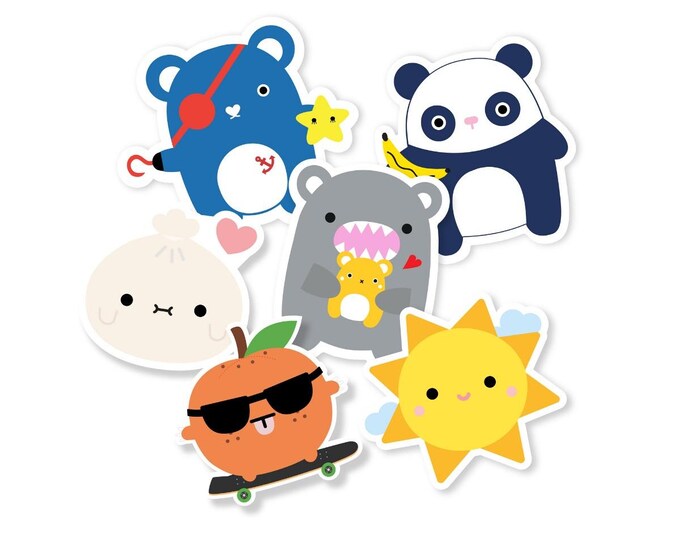 Friendship Stickers Pack, Cute Character Stickers, Kawaii Stickers - Etsy