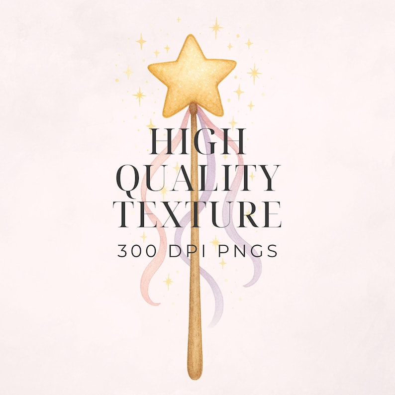 Magic Wand Clipart With Sparkles, Princess Wand, Printable Watercolor ...