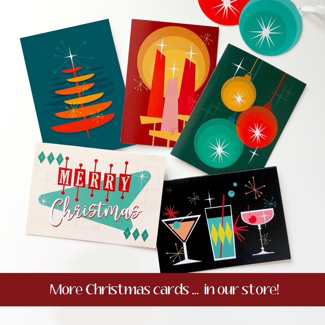 Retro Mid Century Christmas Card - Atomic Style Christmas Card ...