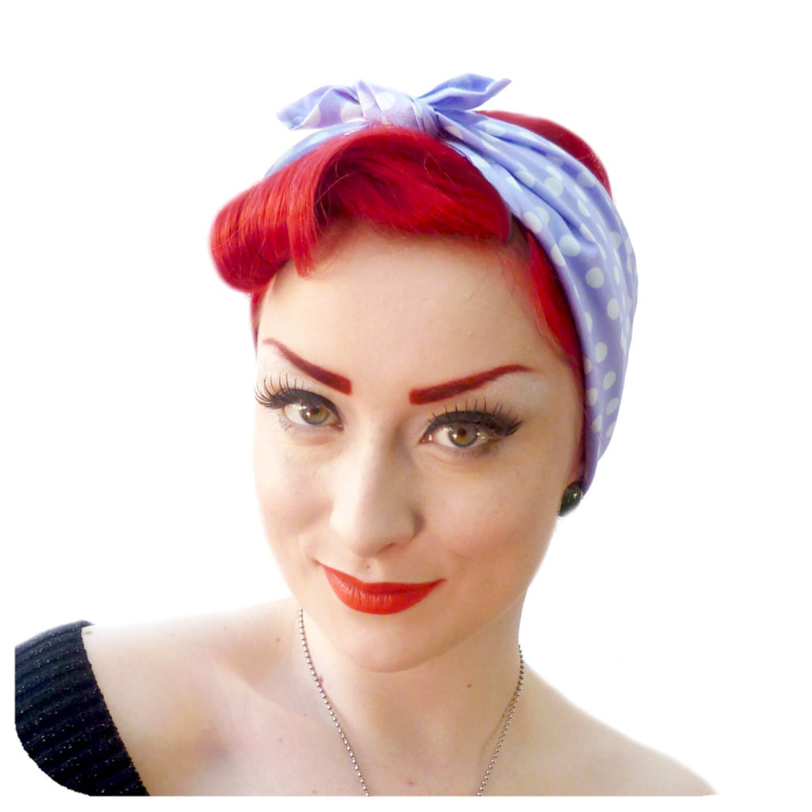 Rockabilly Polka Dot Bandana – 50s Retro Head Scarf, Cotton - Etsy