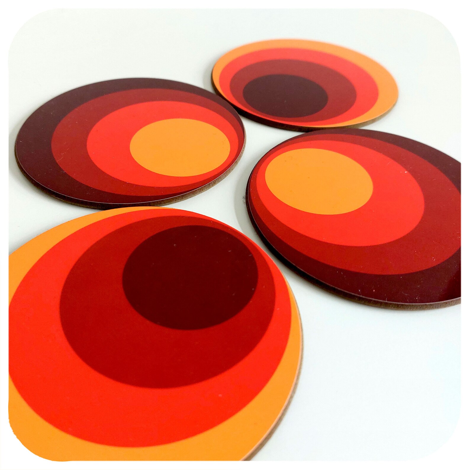 70s Circles Coasters Set of Four 70s Graphic Retro Coasters - Etsy