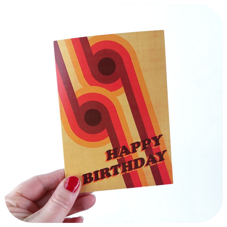 70s Birthday Card Retro Birthday Card 1970s Supergraphic - Etsy