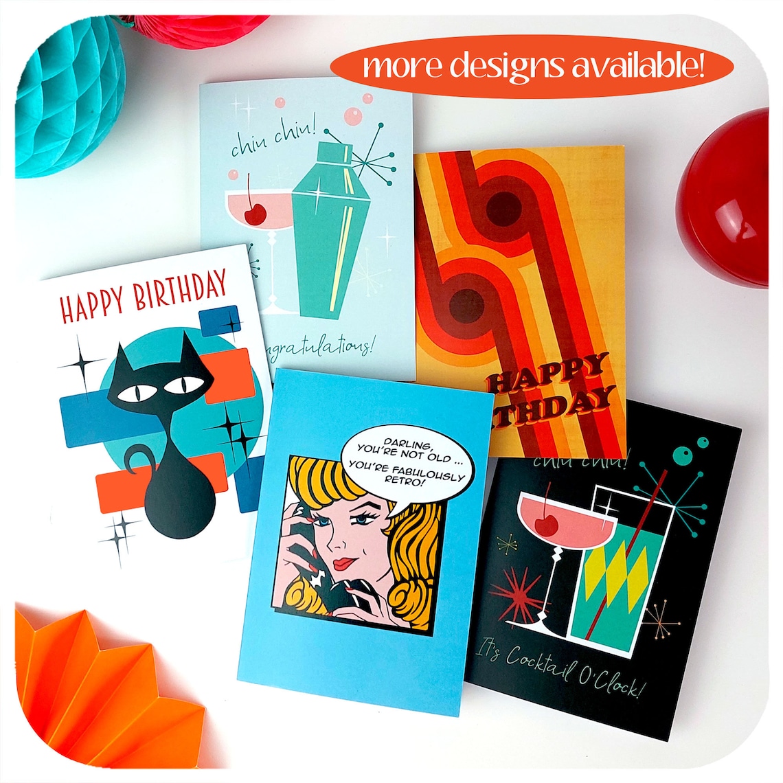 70s Birthday Card - Retro Birthday Card - 1970s Supergraphic Card - Mid ...